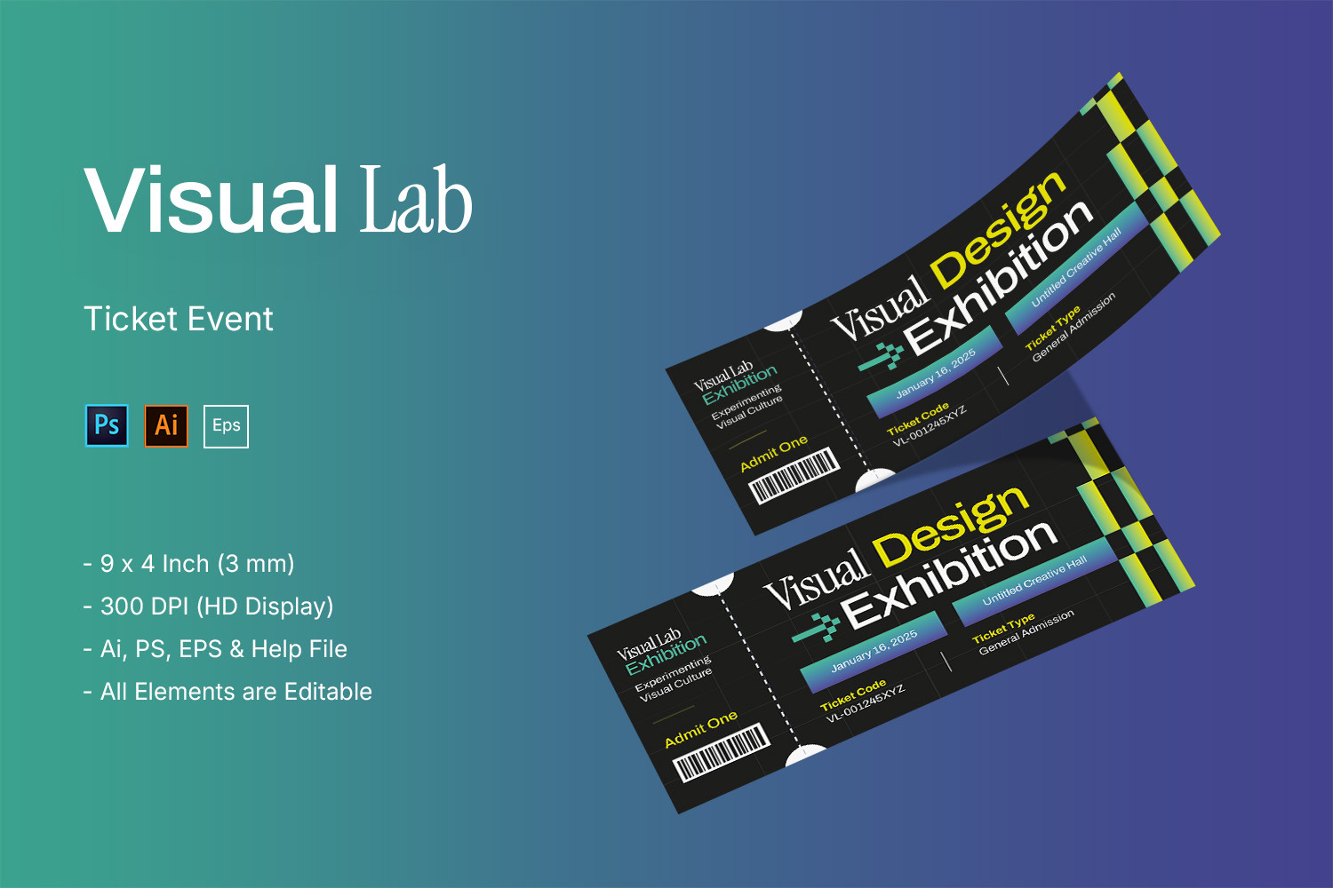 Visual Lab - Ticket Event, a Card Template by StreaksideStd