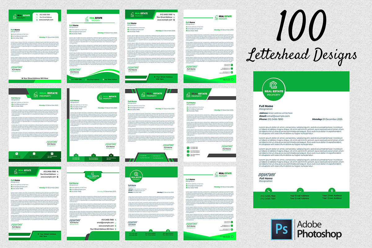 Letterhead Template 100 Designs
