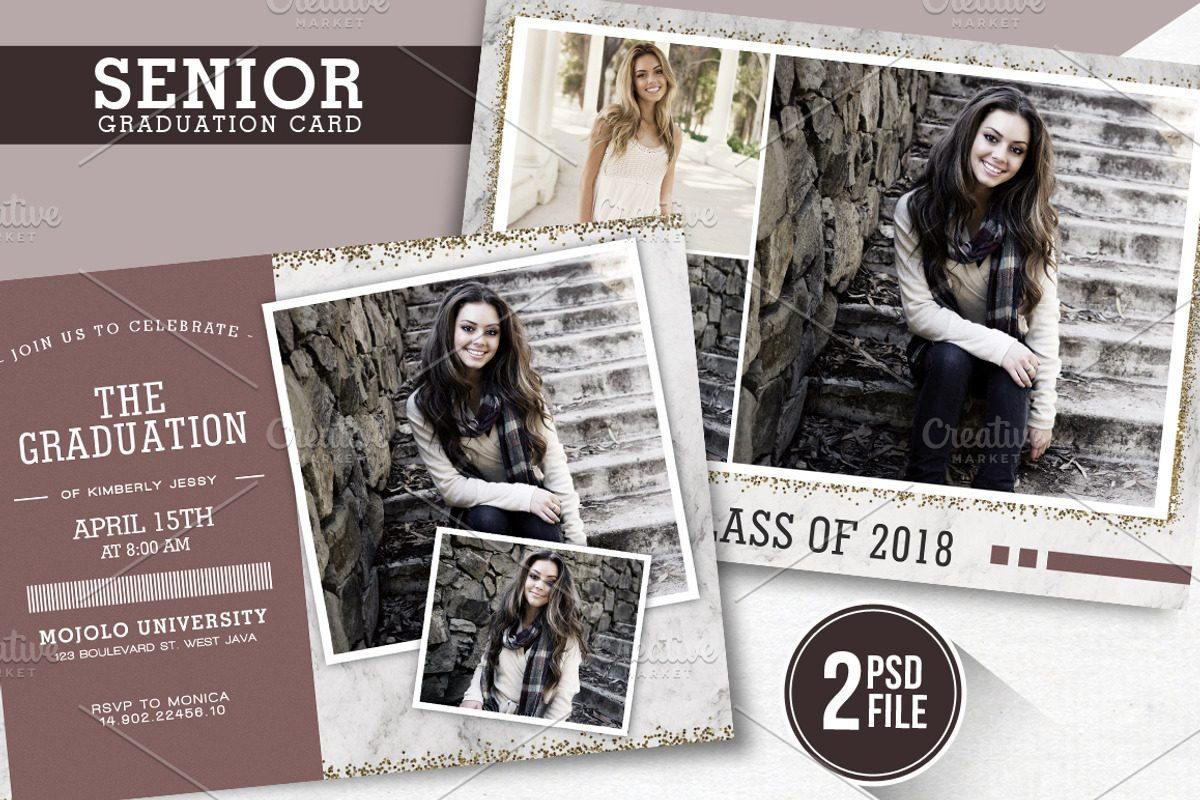 Senior Graduation Card Template, a Card Template by AyumaDesign