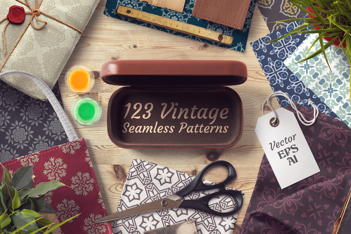 123 Vintage Seamless Vector Patterns | Graphic Patterns ~ Creative Market