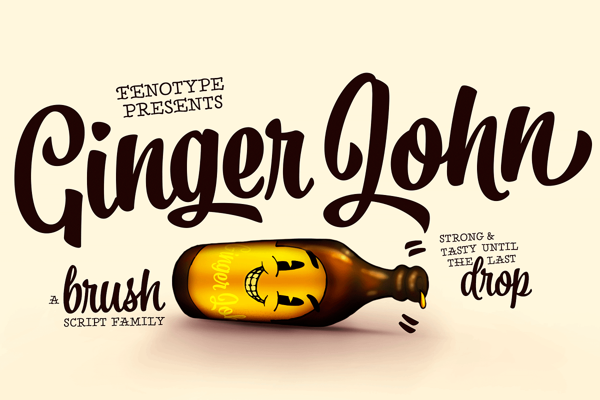 Ginger John Brush Script Family, a Script Font by Fenotype