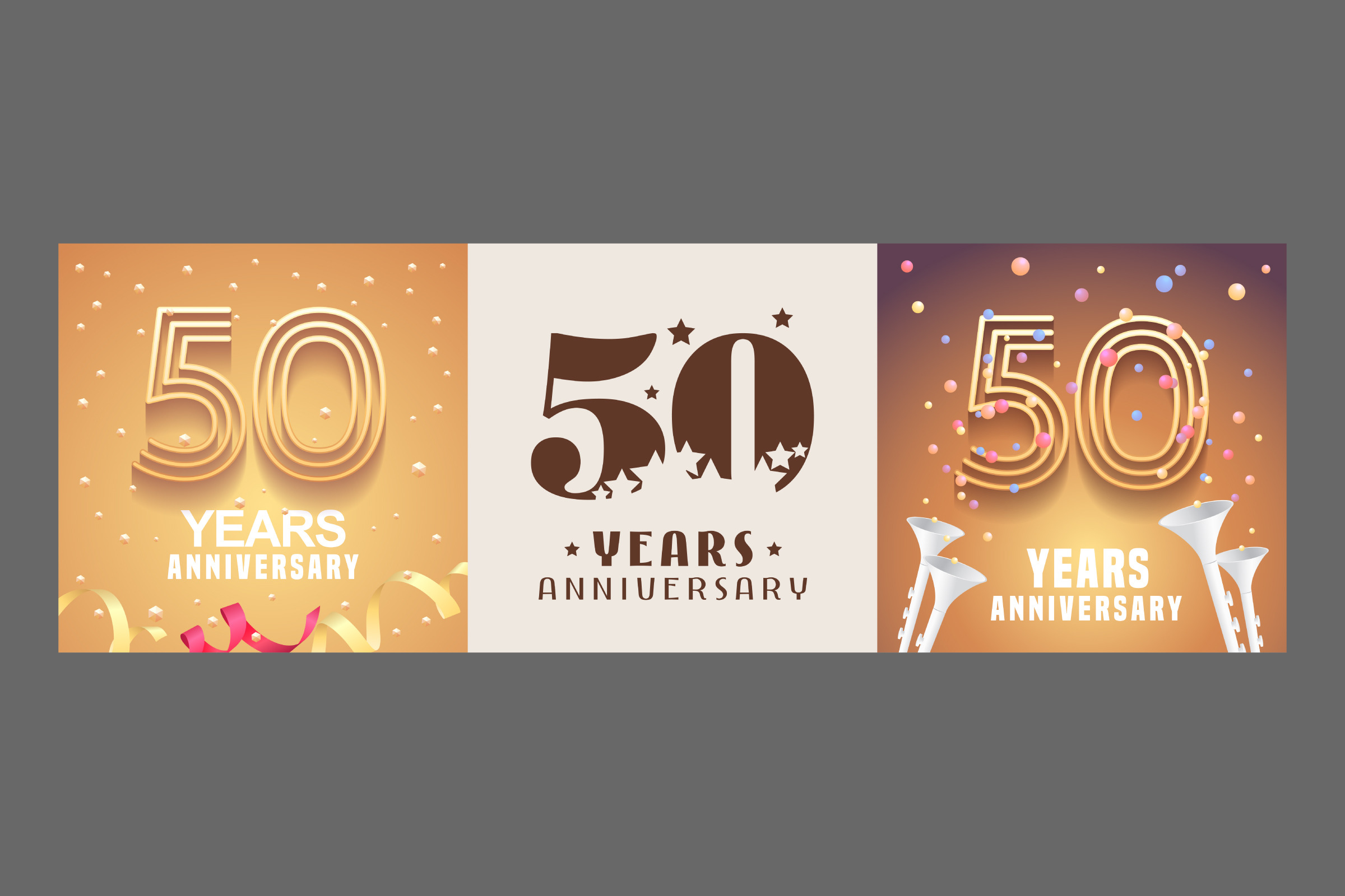 50 years anniversary vector icons, a Decorative Illustration by Darth ...