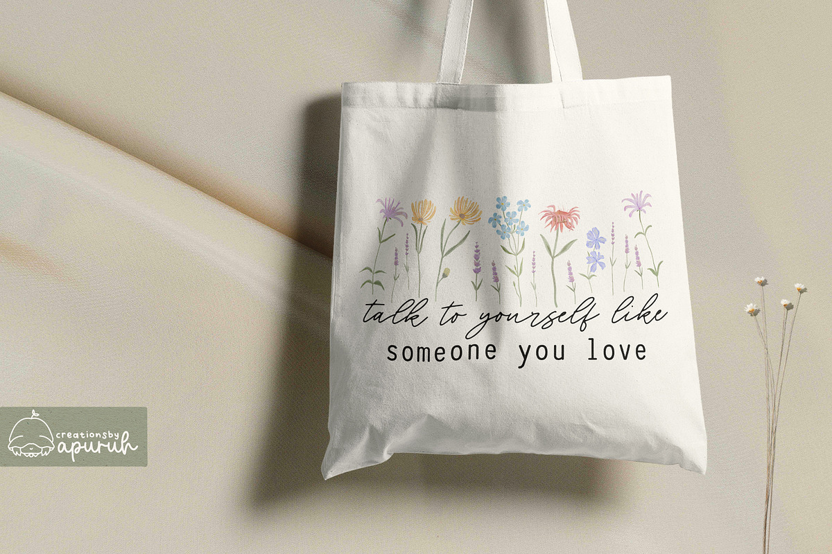 Floral Motivational Self-Care Quotes, a Decorative Illustration by ...