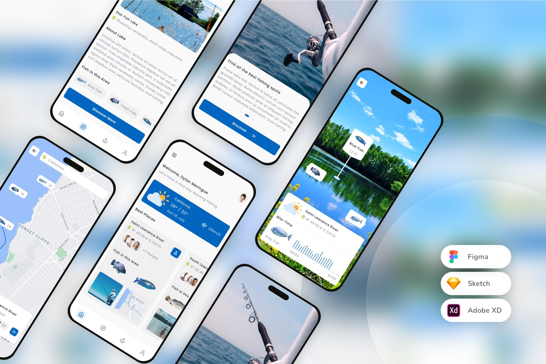 Fishing & Tournament App UI Kit, an UI Kit Template by uicube