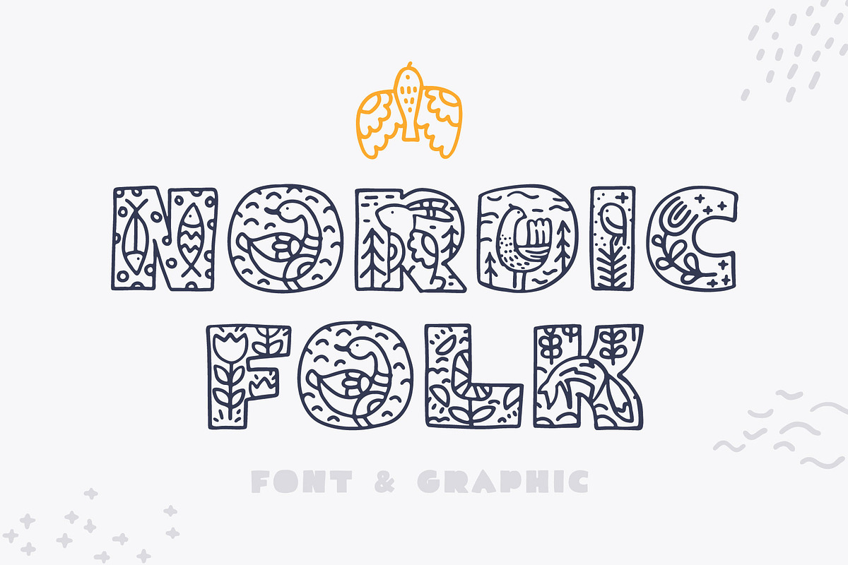 NordicFolk fonts & graphic set, a Symbol Font by kaer_shop