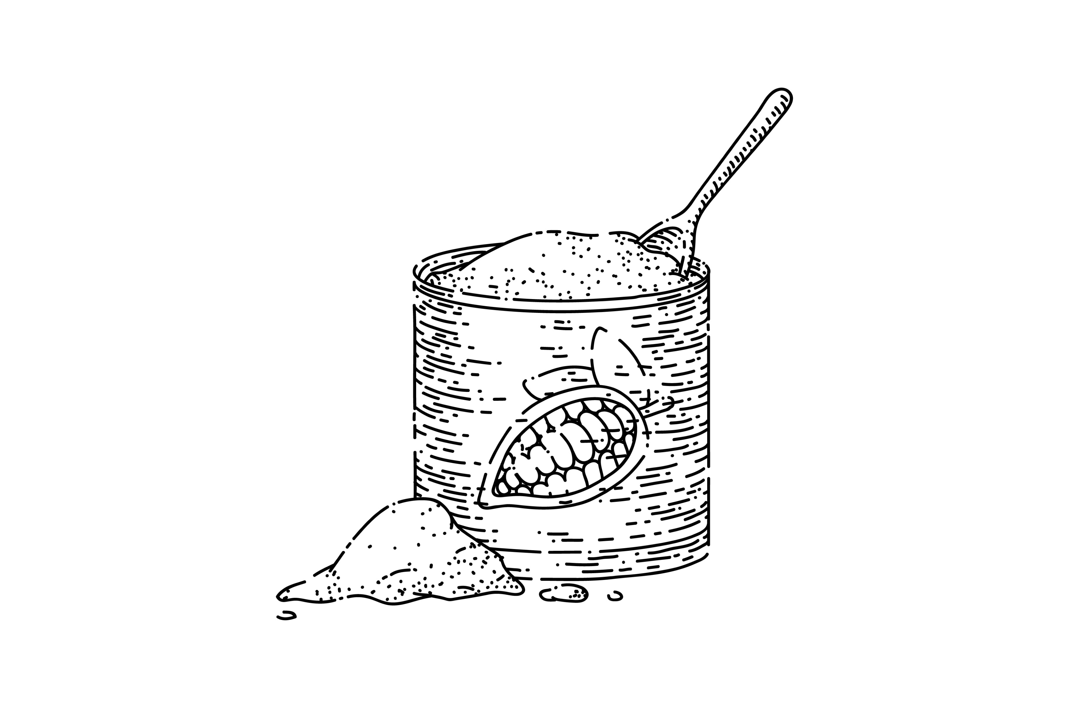 chocolate powder sketch hand drawn, a Food Illustration by pikepicture