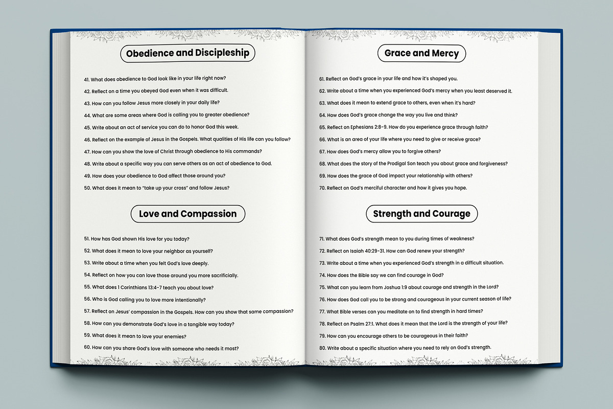 350 Bible Journal Prompts Canva Kdp