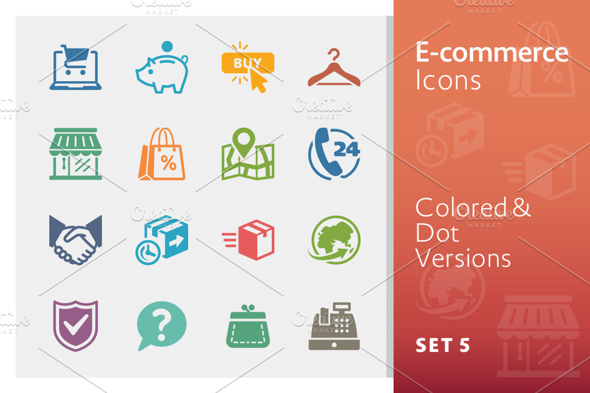 E-commerce Icons Set 5 | Colored, an Outline Icon by introwiz1