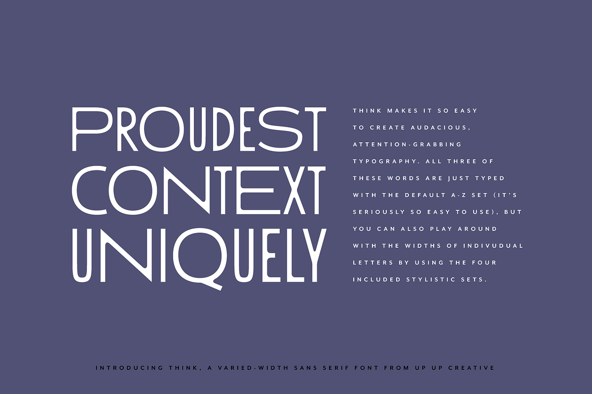 Think Sans - A Varied-Width Font, a Sans Serif Font by Up Up Creative