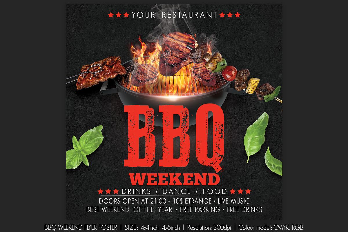 Bbq Weekend Flyer Poster, a Flyer Template by Artolus