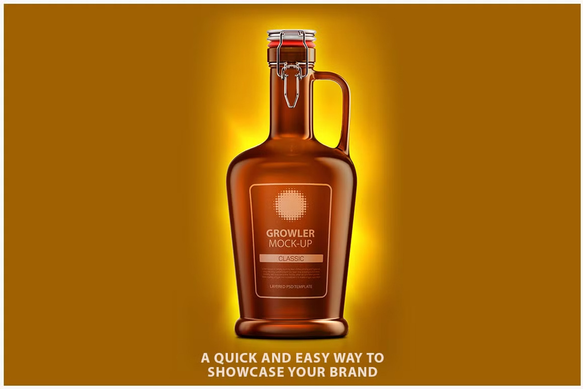 Growler Mockup, a Household Mockup by Bruno's Shop