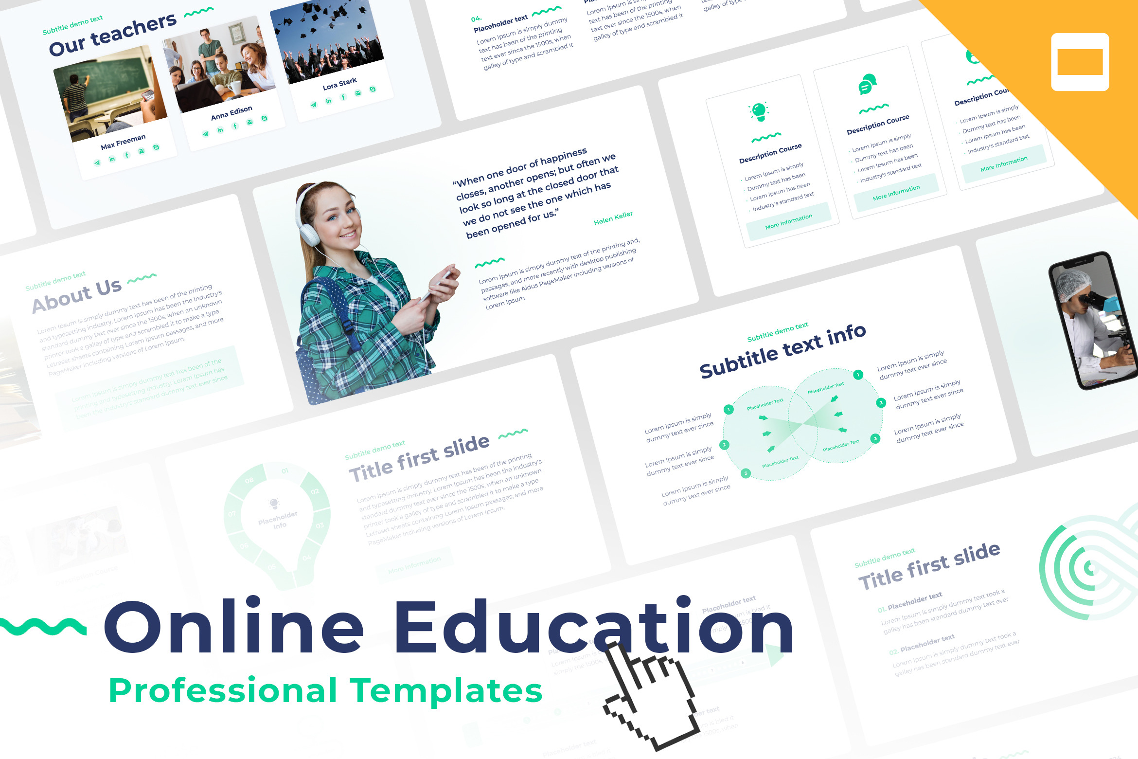 Online Education Google Slides, a Presentation Template by HiSlide.io
