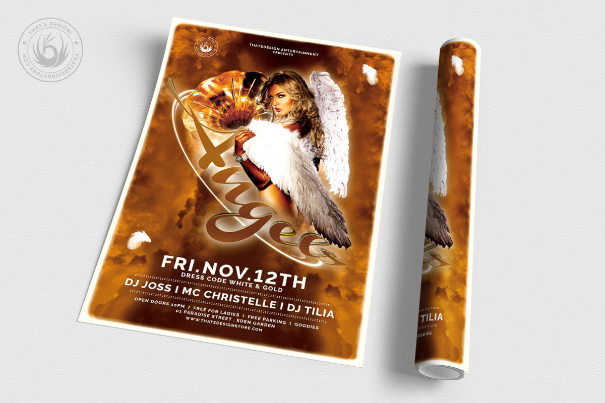 Angels Party Flyer Template V1, a Flyer Template by ThatsDesign Art