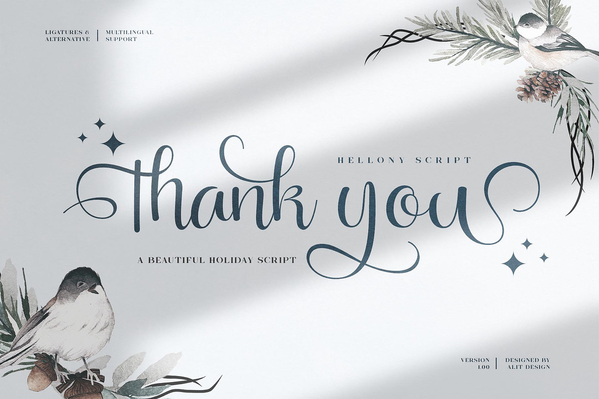 Hellony Typeface, a Script Font by alit design