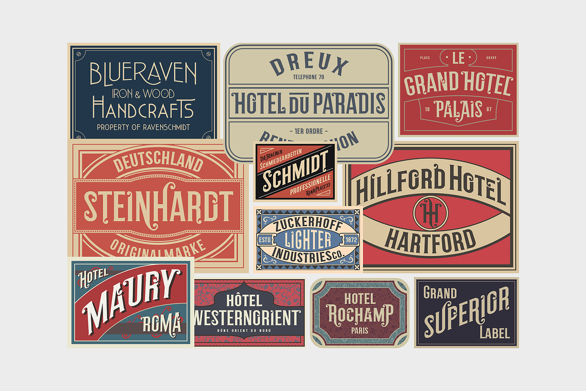 19th Century Vintage Labels, a Branding & Logo Template by Graphicdome