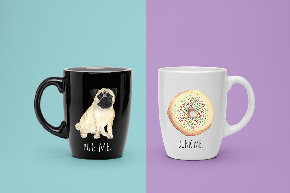 Watercolor Clip Art - Dogs n Donuts, an Illustration by Maria B. Paints