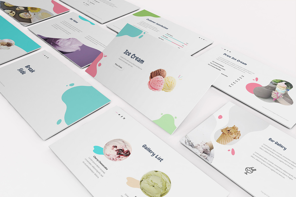 Ice Cream Powerpoint Template, a Presentation Template by Formatika Studio