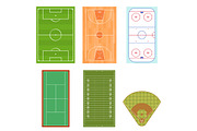 Fieldes Set Top View. Vector, an Object Graphic by Bigmouse_art