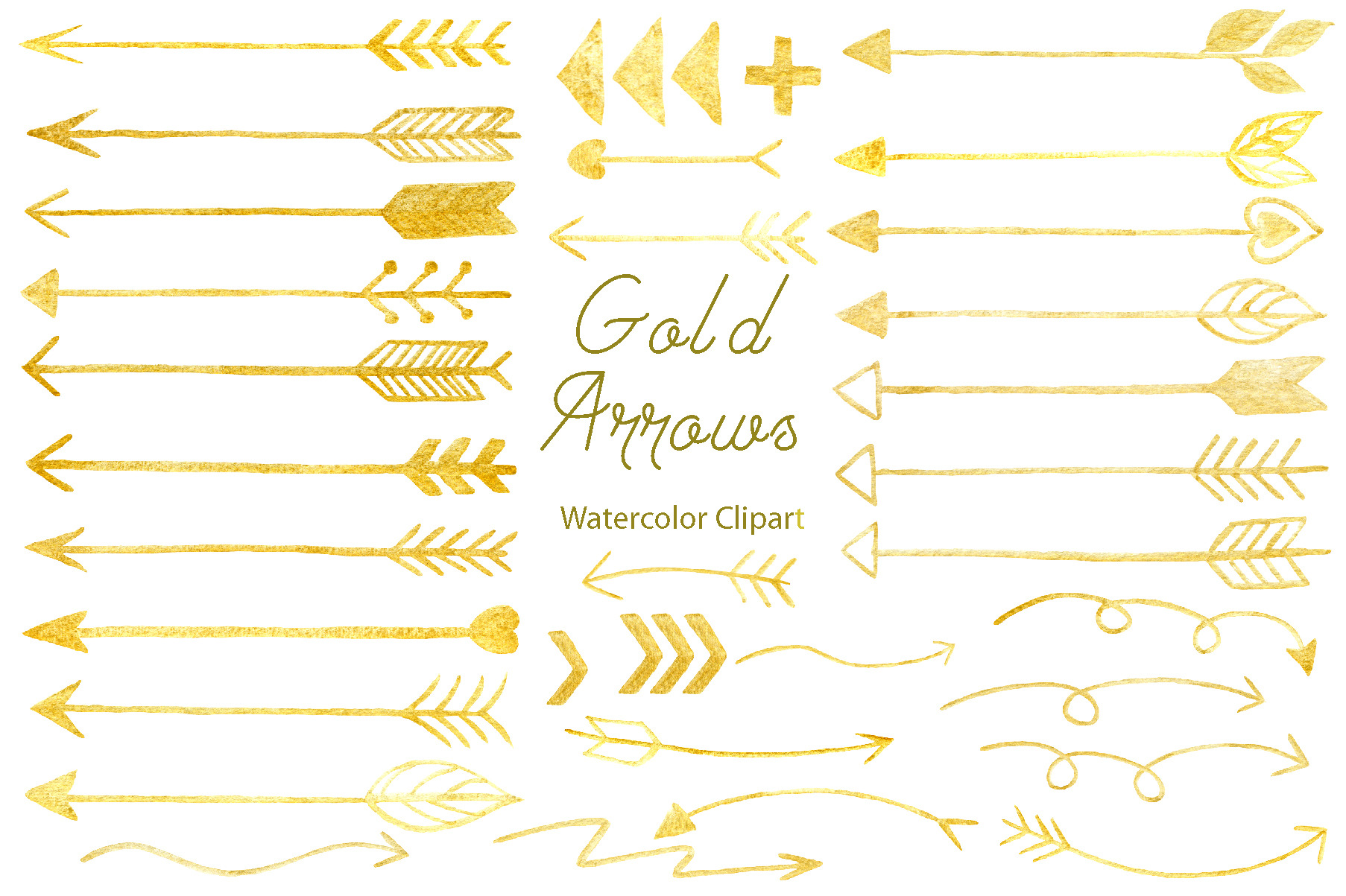 Hand Drawn Gold Arrows, an Illustration by Corner Croft