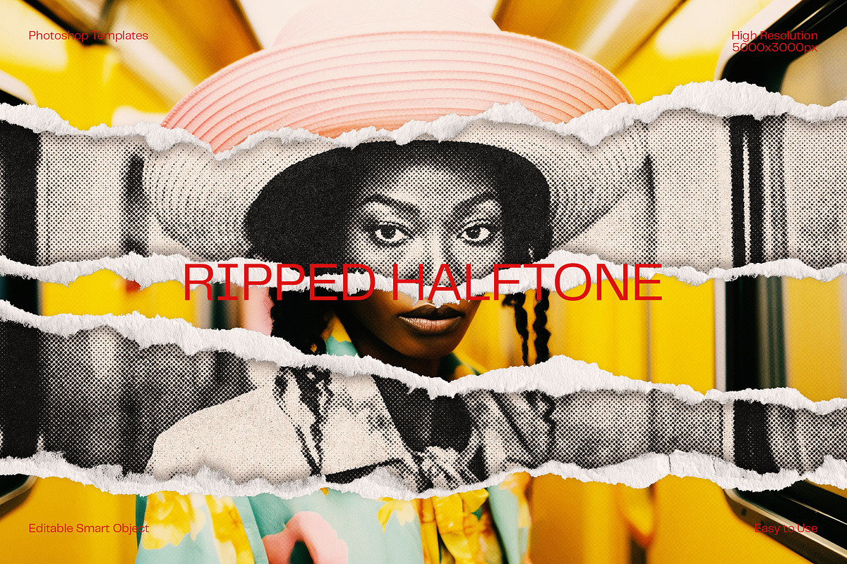 Ripped Halftone Photo Effect, a Layer Style Add-On by dokudokunomi