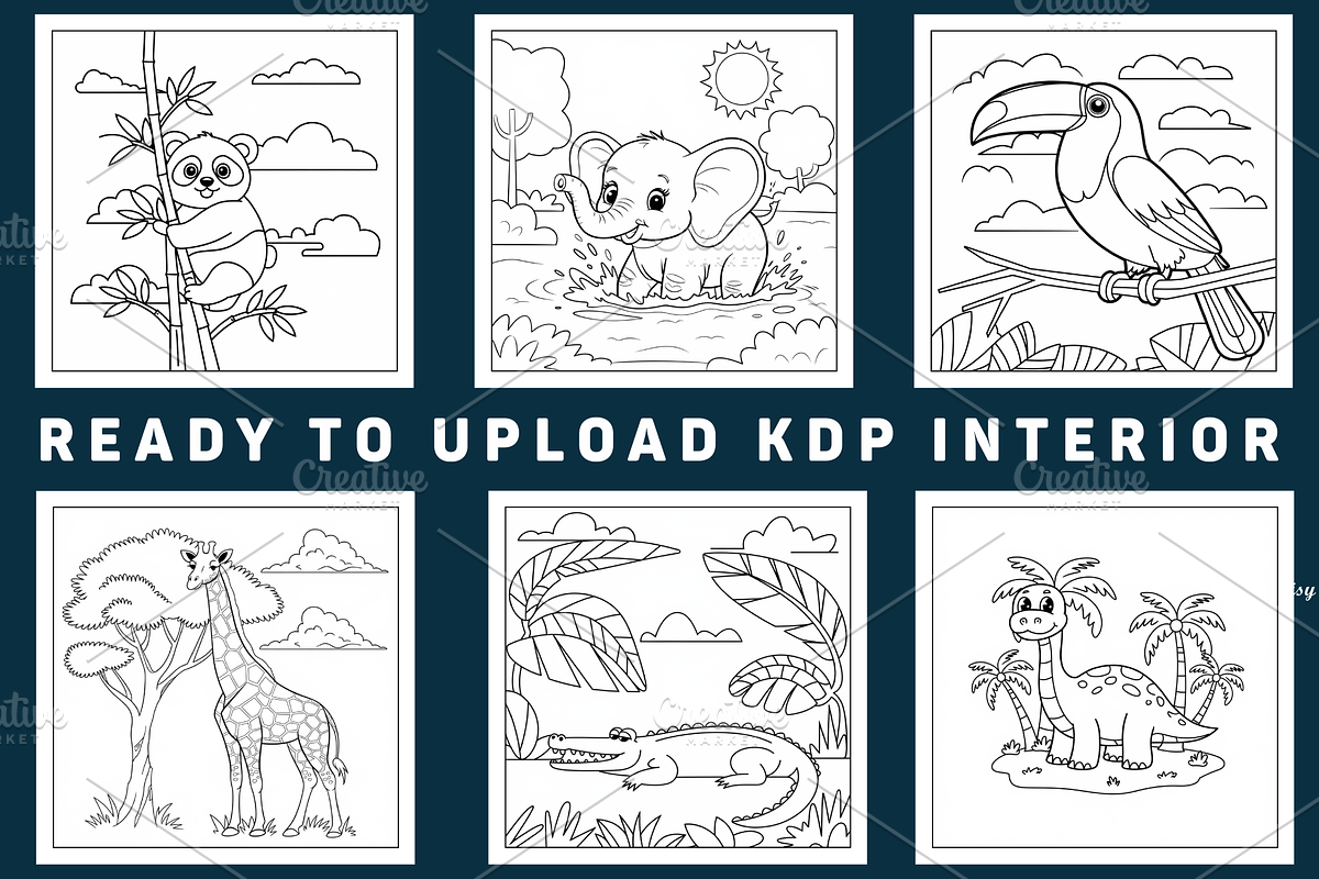 Jungle Animals Coloring Book Vol-03, an Animal Illustration by Daisy Doodle