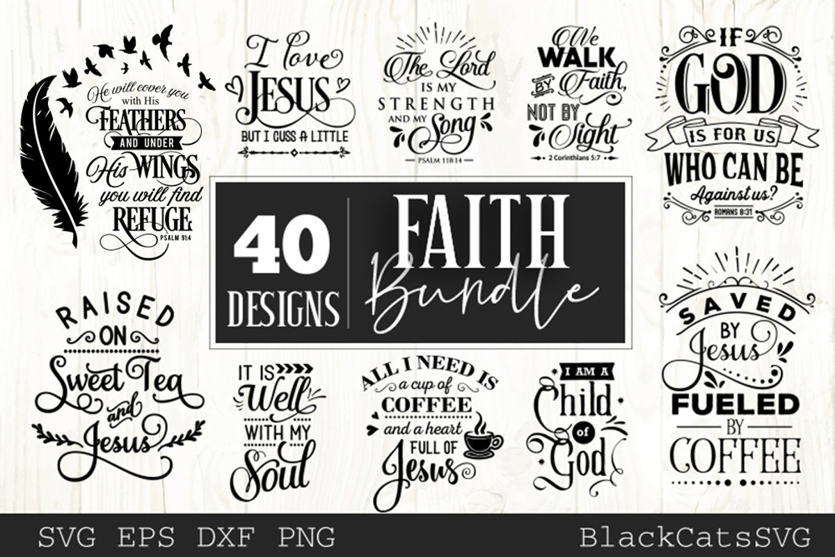Faith SVG bundle 40 designs, an Illustration by BlackCatsMedia