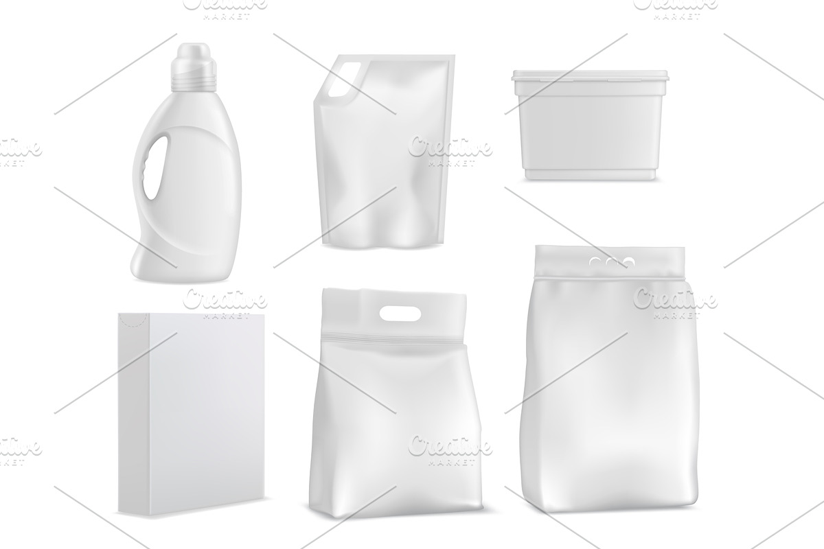 Washing powder packs and bags, an Object Illustration by Vector ...