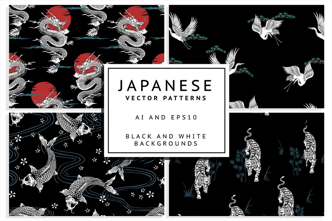 Japanese vector patterns, a Pattern Graphic by cd-design.co