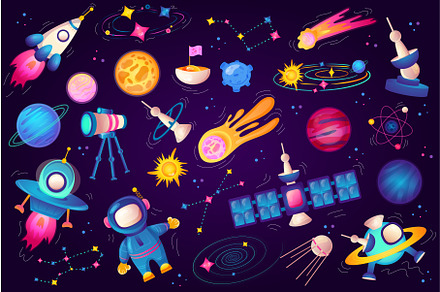 Space Cute Set | Object Illustrations ~ Creative Market