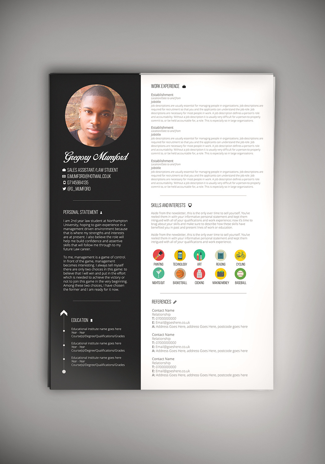 Wild West CV Template, a Resume Template by Valeur Design