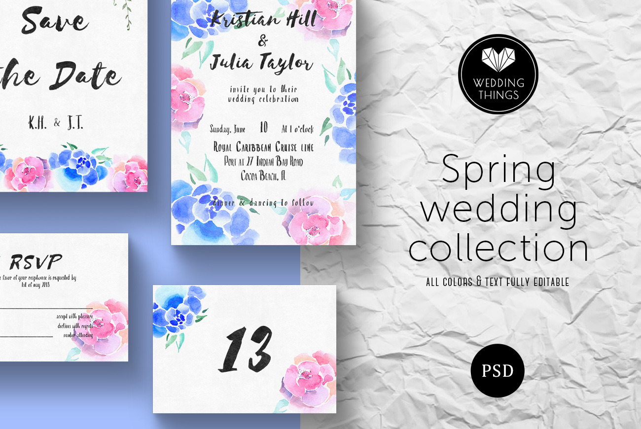 Spring Wedding Template, an Invitation Template by Anastasiya Danilina