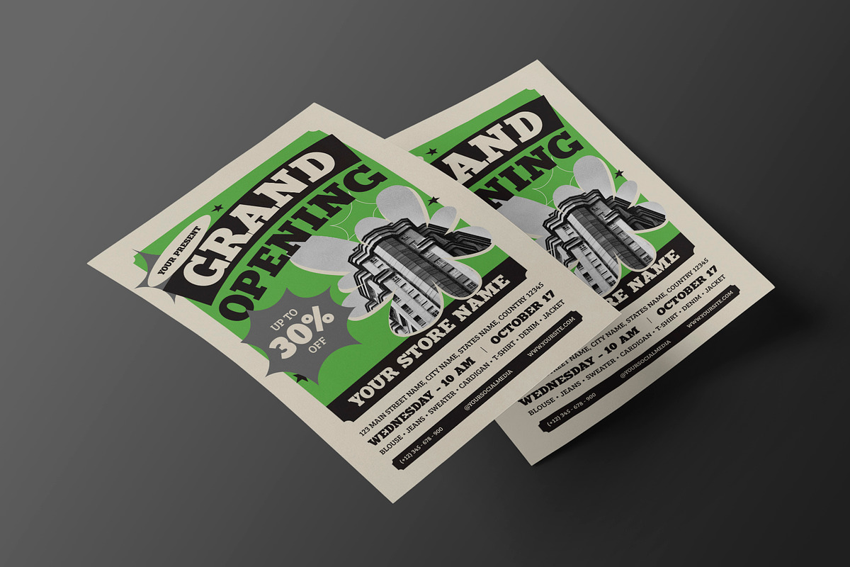 Creative Store Grand Opening Flyer, a Flyer Template by Neermana