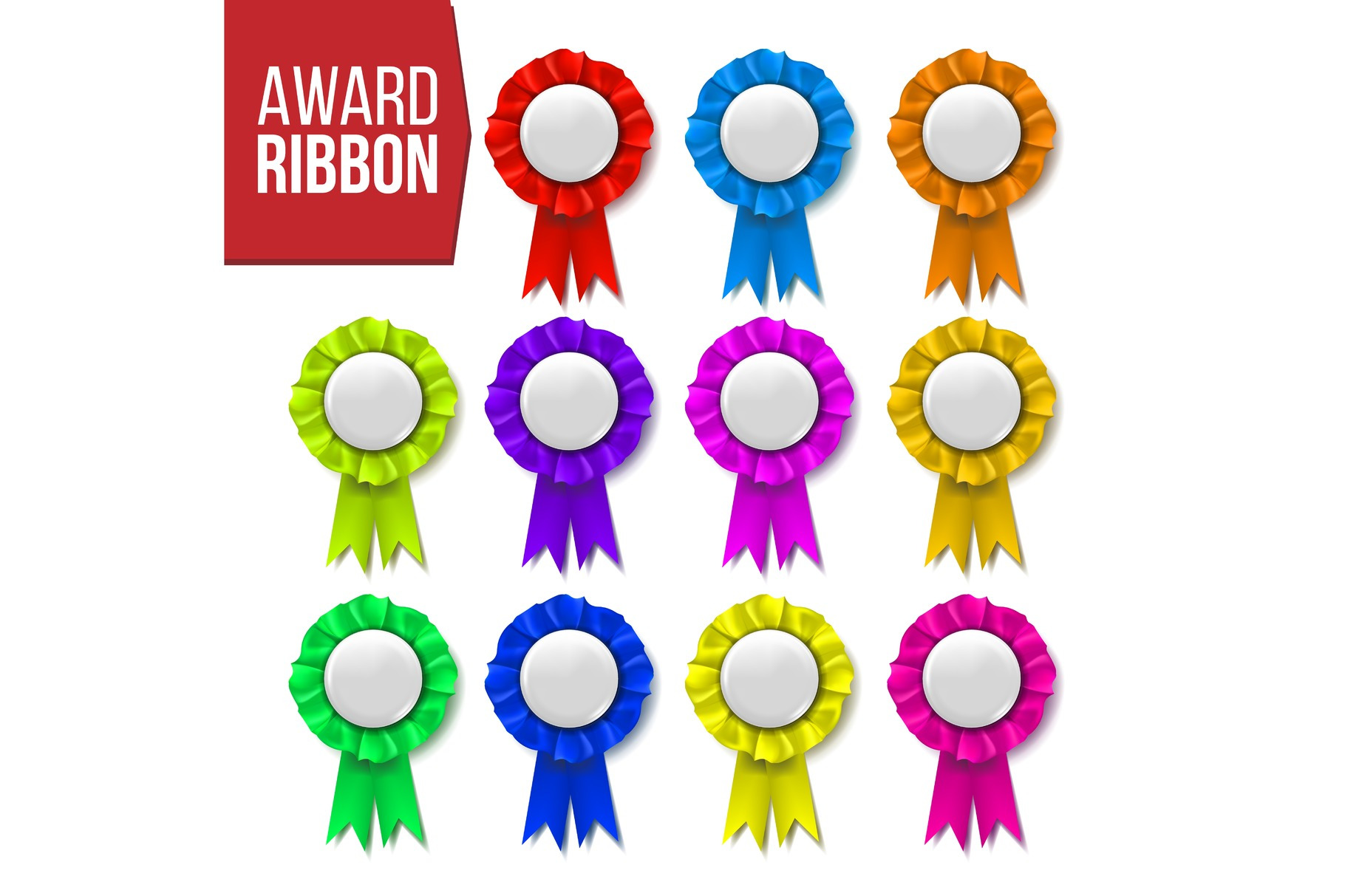Award Ribbon Set Vector. Certificate, an Object Graphic by pikepicture