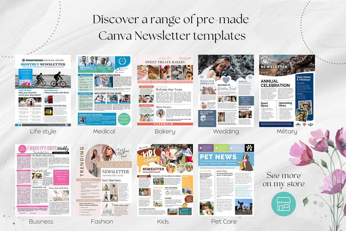Editable Canva Newsletter Template | Creative Market Editable Canva Newsletter Template | Creative Market