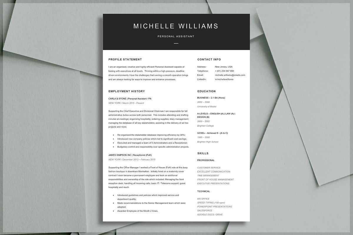 Basic Resume Template, a Resume Template by introDuice - CV / Resumes