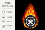 Car Wheel on Fire, a Background Graphic by DvargShop