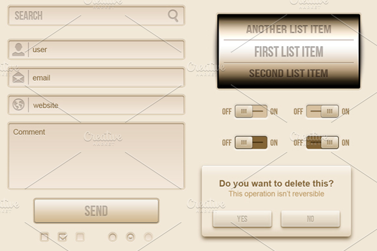 CreamUI - mobile interface kit, an UI Kit Template by Picseel