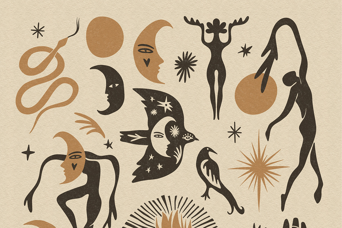 Moon Doodles Bundle, an Object Graphic by Annie Konst