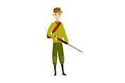 Hunter character with rifle, a Person Illustration by Things for designers