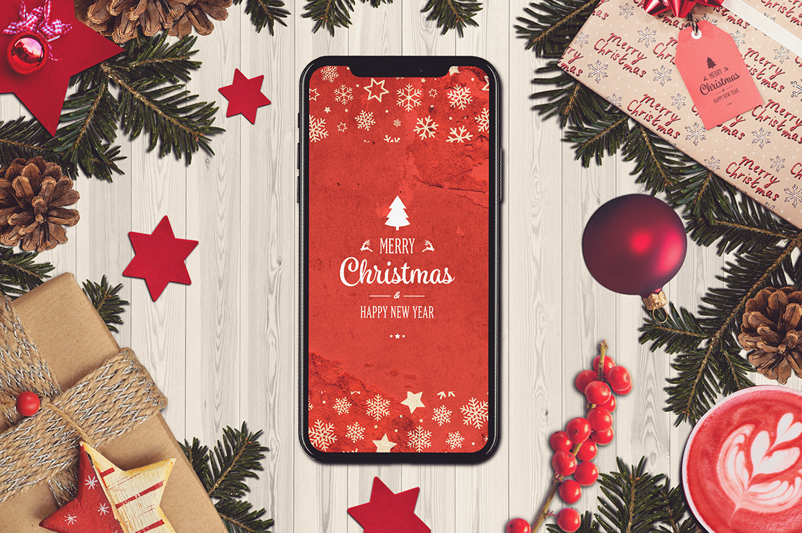 Christmas Mock-up #24, an iPhone Mockup by relineo.mock-ups