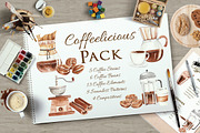Coffeelicious Pack, an Illustration by thelittlesisterid