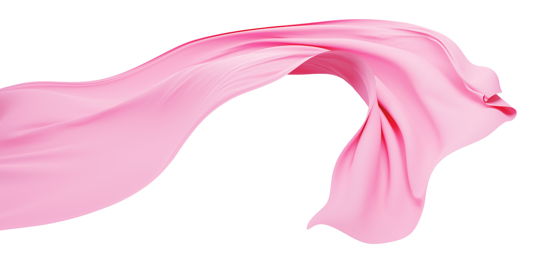 Pink fabric flying in the wind, an Object Illustration by ArtBackground