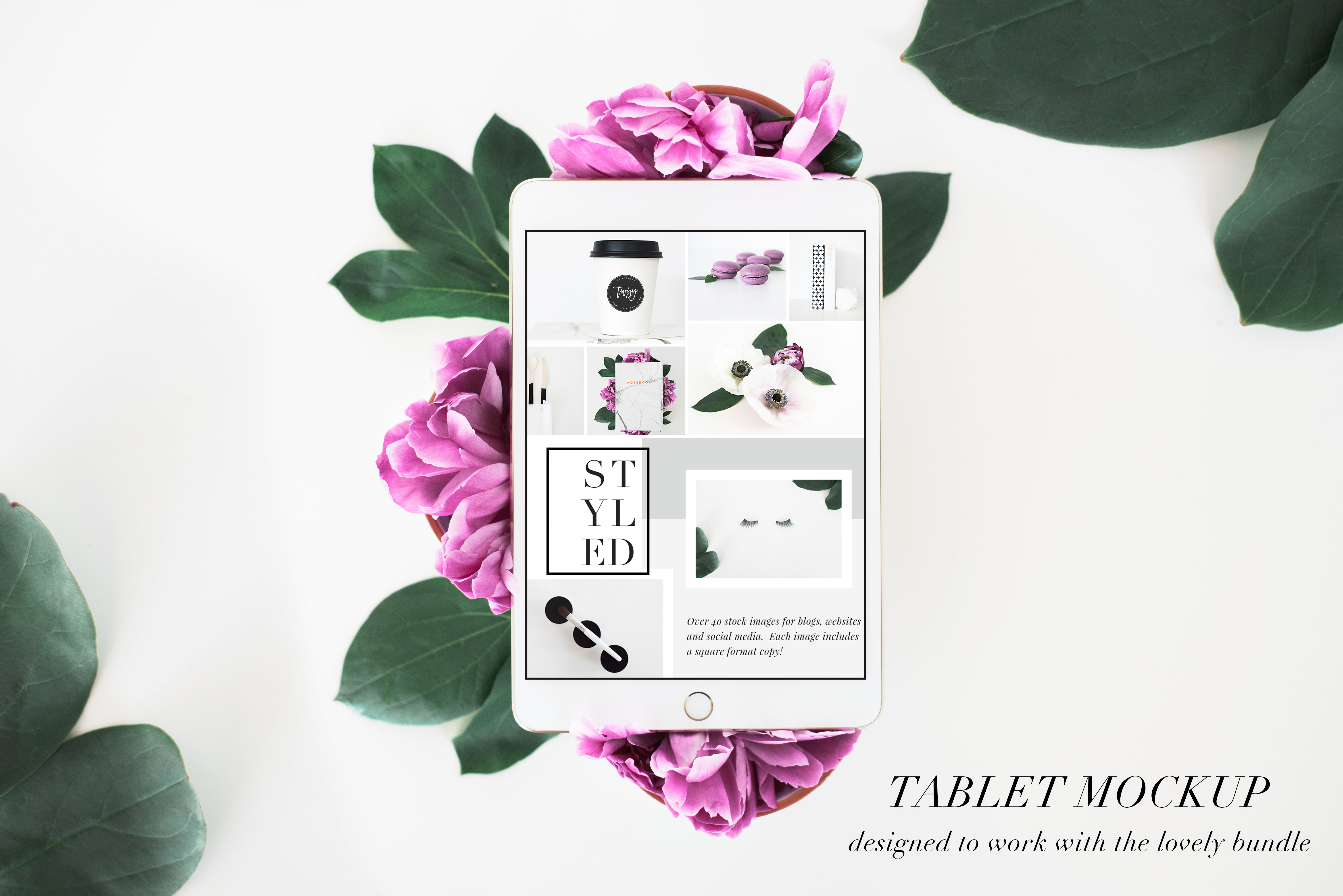 PSD Tablet Mockup Floral Stock Photo, an iPad Mockup by ...
