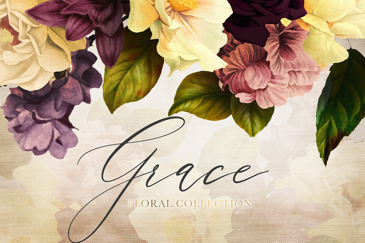 Grace Floral Collection, a Texture Illustration by Eclectic Anthology