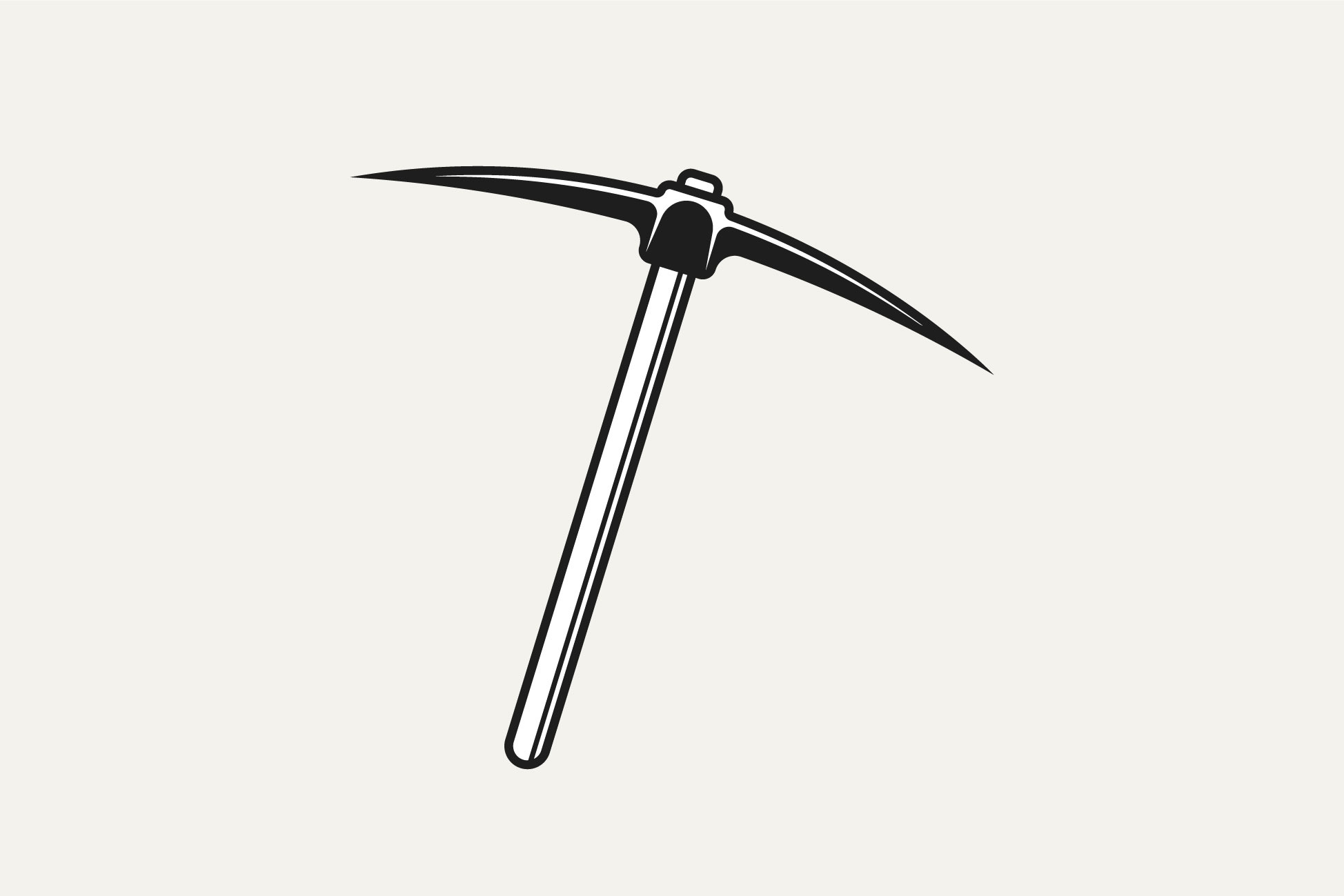 isolated pickax vintage icon logo