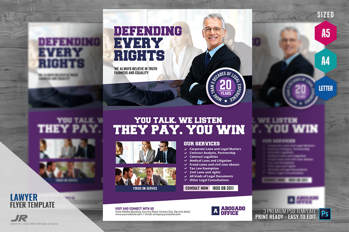 Legal and Law Firm Flyer, a Flyer Template by PSDPixel