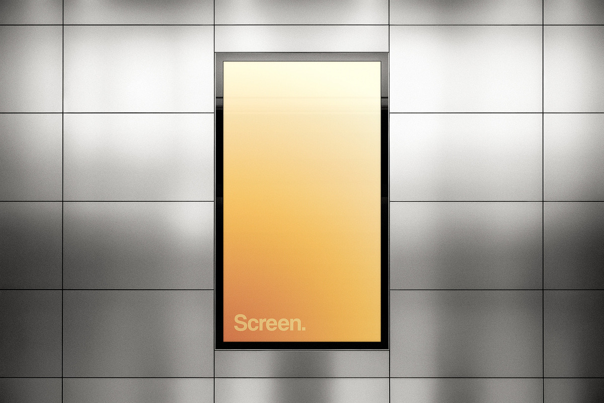 Vertical Metal Panels Screen Mockup, a Mockup by Design Squad