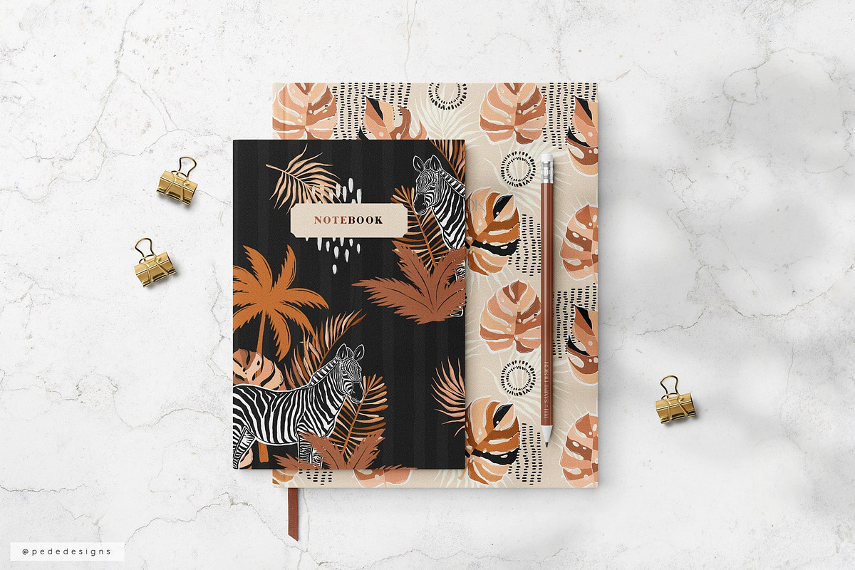 Boho Tropical Digital Papers, a Pattern Graphic by PeDe Designs