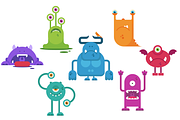 Monsters Vector Flat Clip Art, an Illustration by Pixelatory Studio