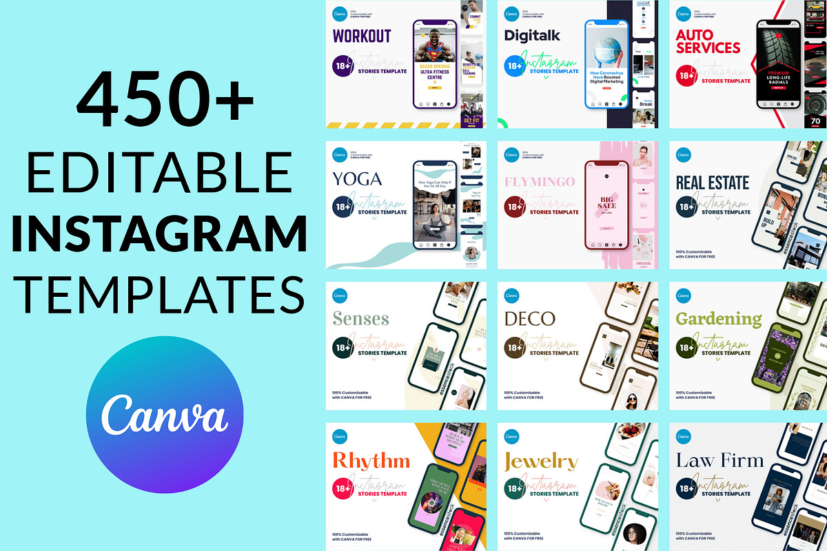 450+ Editable Instagram Templates, a Social Media Template by ResumeFabs